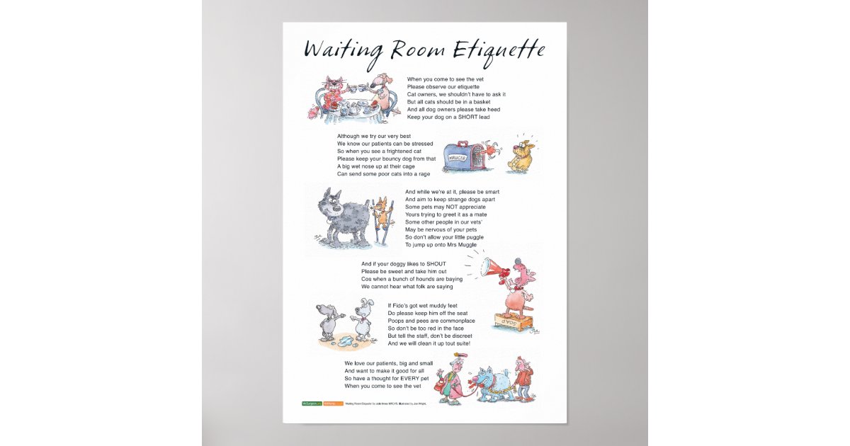 Waiting Room Etiquette Poster | Zazzle