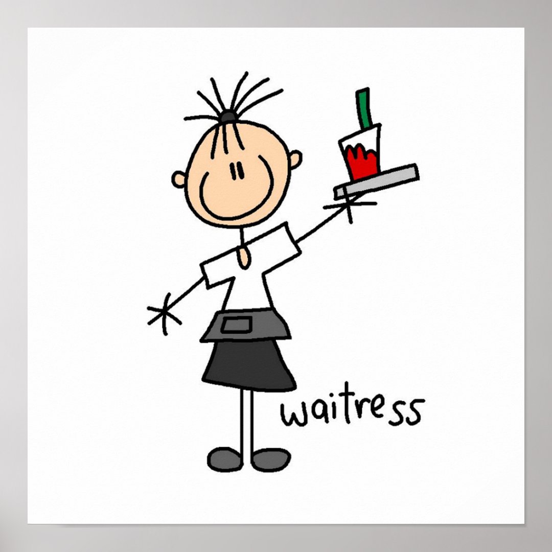 Waitress Stick Figure Poster | Zazzle