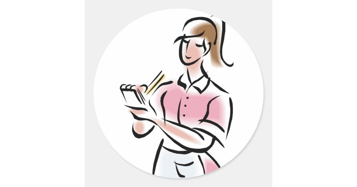 Waitress T-shirts and Gifts Classic Round Sticker | Zazzle