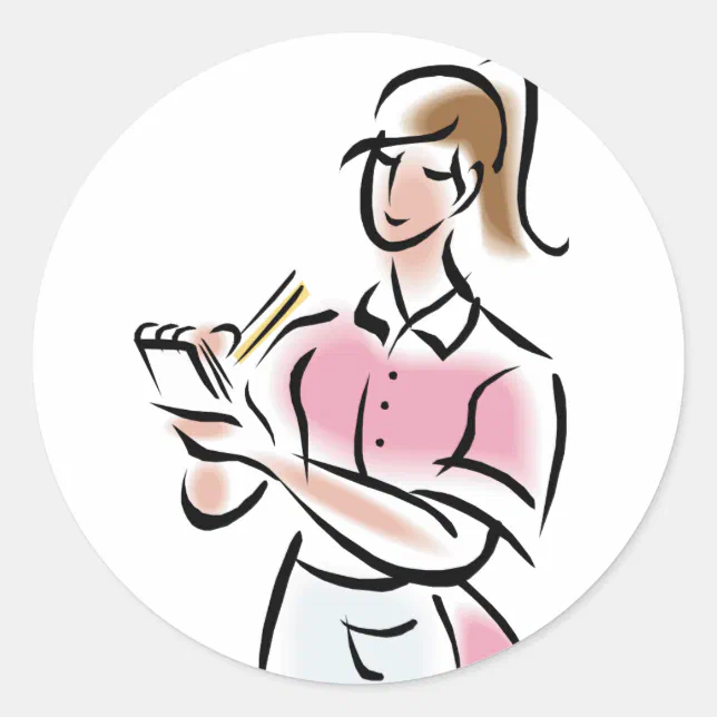 Waitress T-shirts and Gifts Classic Round Sticker | Zazzle
