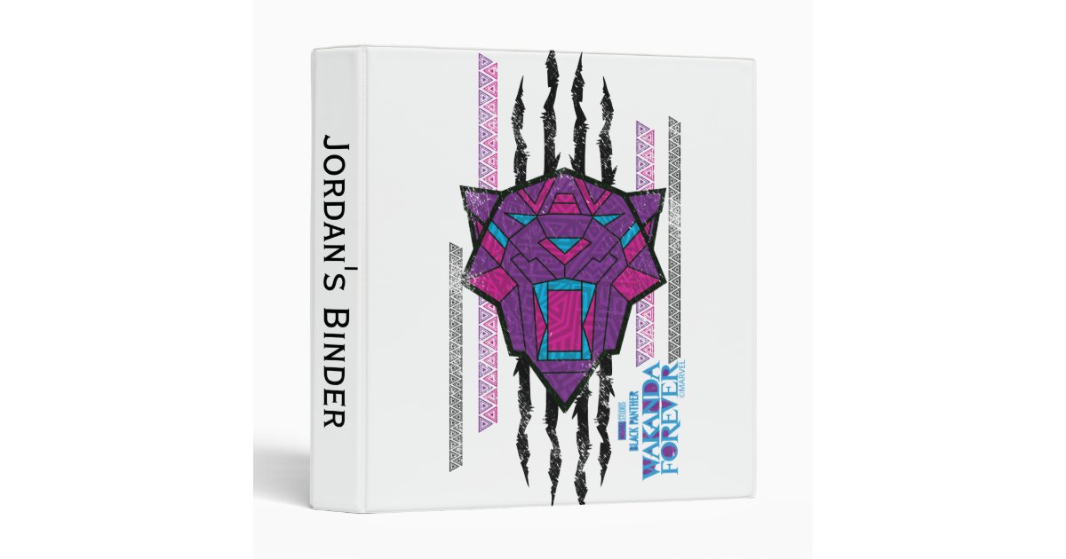 Wakanda Forever | Panther Head Claw Marks 3 Ring Binder | Zazzle