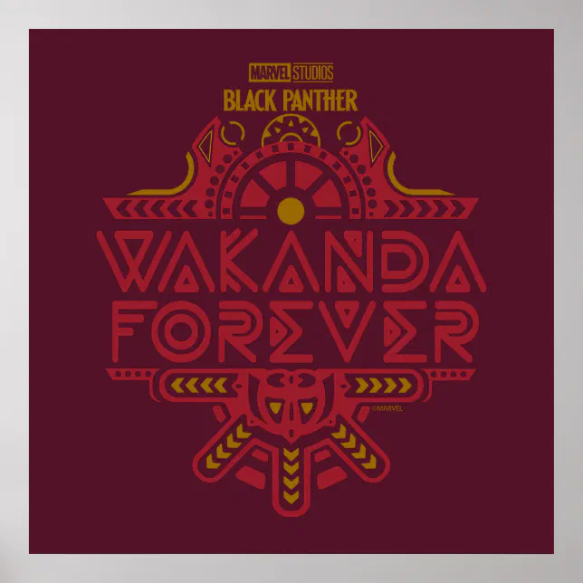 Wakanda Forever | Tribal Title Graphic Poster | Zazzle