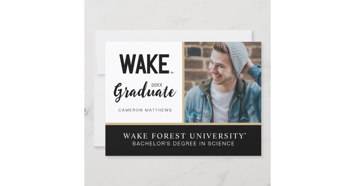 Wake Forest University | Wake Wordmark Invitation | Zazzle
