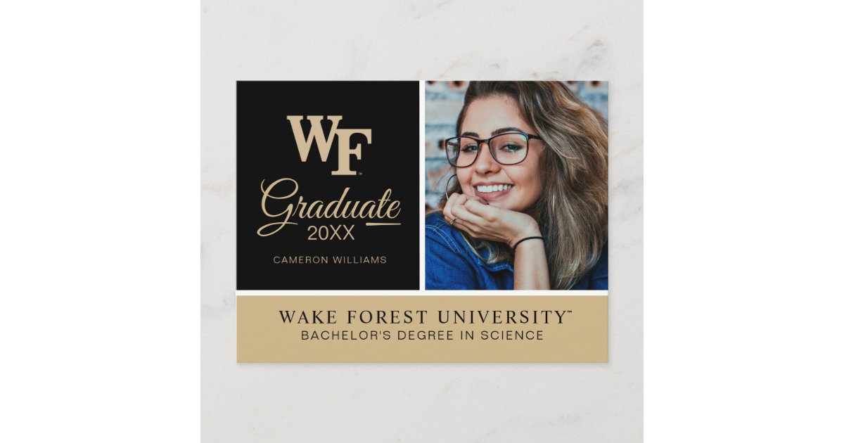 Wake Forest University | WF Announcement Postcard | Zazzle