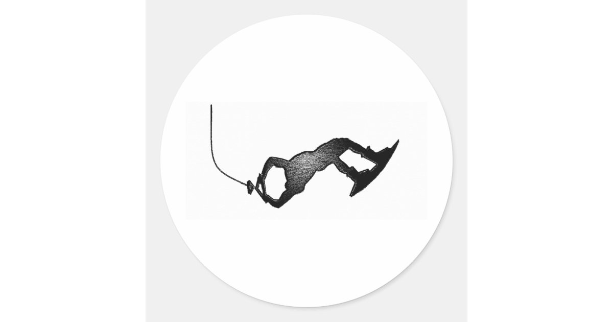 WAKEBOARD CRAQUE CLASSIC ROUND STICKER | Zazzle