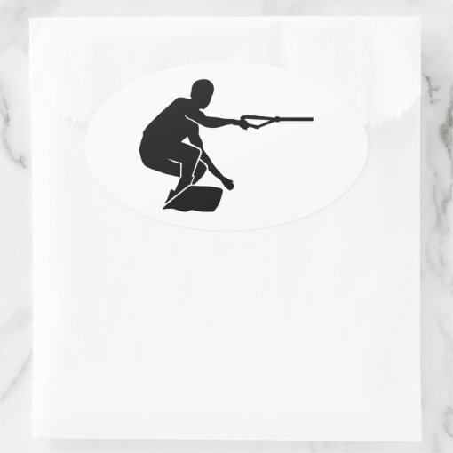 Wakeboard Oval Sticker | Zazzle