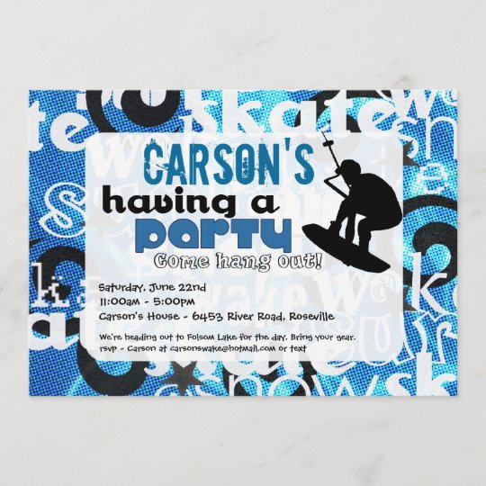 Wakeboard Party Invitation | Zazzle.com