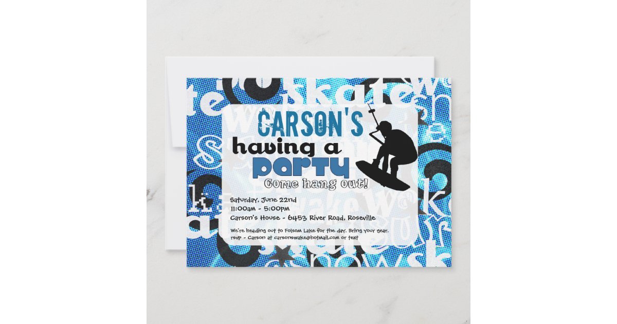 Wakeboard Party Invitation | Zazzle