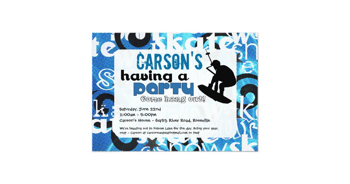 Wakeboard Party Invitation | Zazzle.com