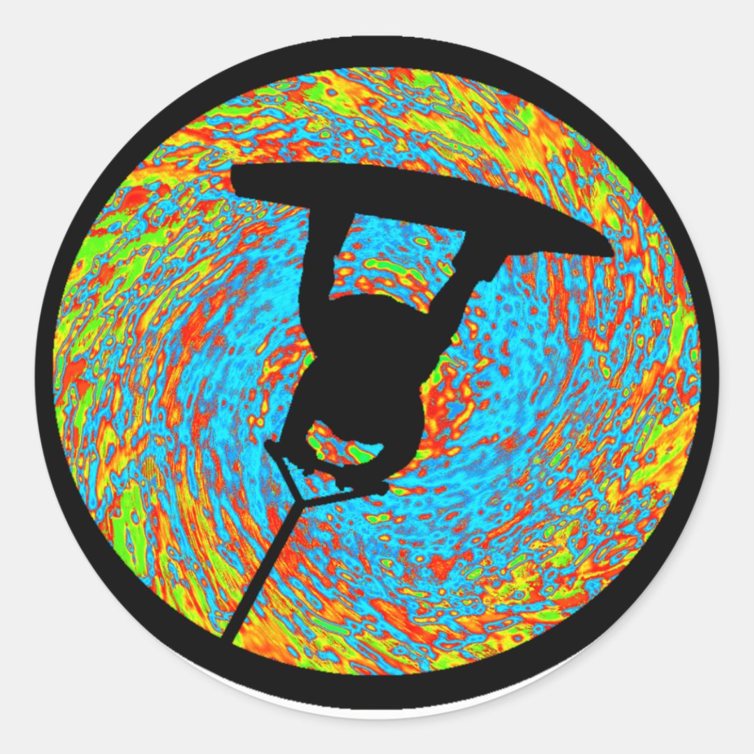 Wakeboard Raley Insured Classic Round Sticker | Zazzle