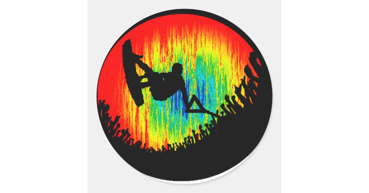 Wakeboard the Wakeboarder Classic Round Sticker | Zazzle