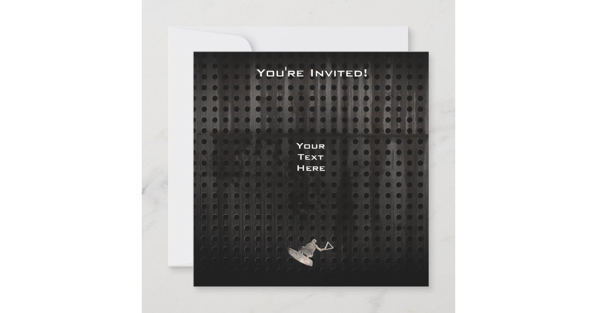 Wakeboarder; Cool Black Invitation | Zazzle
