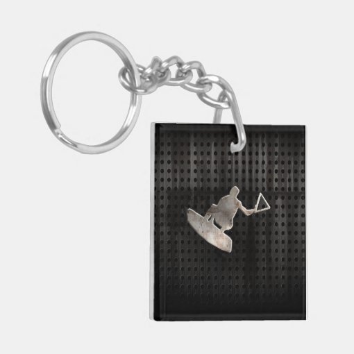 Wakeboarder; Cool Black Keychain | Zazzle