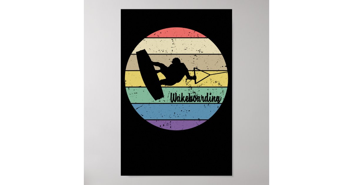 Wakeboarding Retro Poster | Zazzle