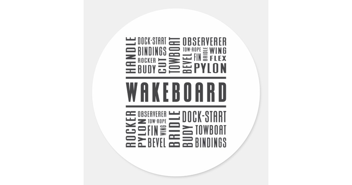 Wakeboarding Wakeboard Wake Wakeboarder Lovers Classic Round Sticker ...