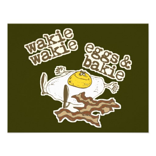 Wakie Wakie Eggs and Bakie Invitations | Zazzle