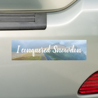 Wales Conquered Snowdon Landscape Welsh Railway Bumper Sticker | Zazzle