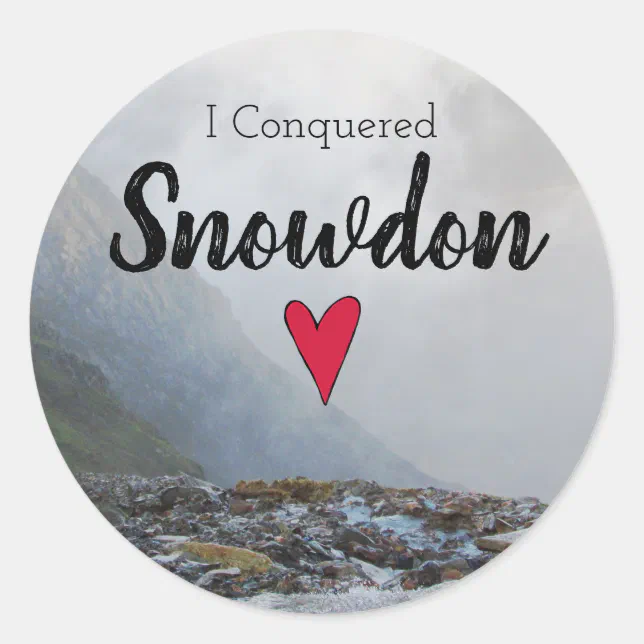 Wales Conquered Snowdon Welsh Stream Souvenir Classic Round Sticker ...