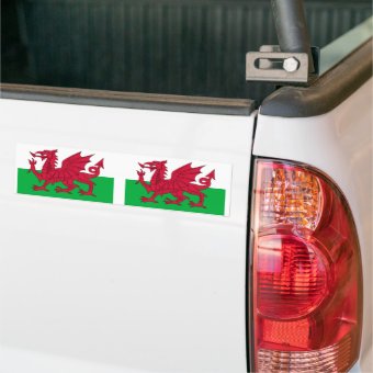 Wales flag bumper sticker | Zazzle