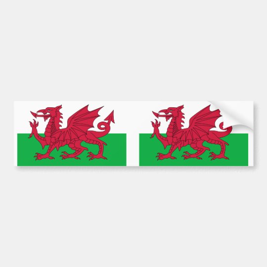Wales flag bumper sticker | Zazzle.com