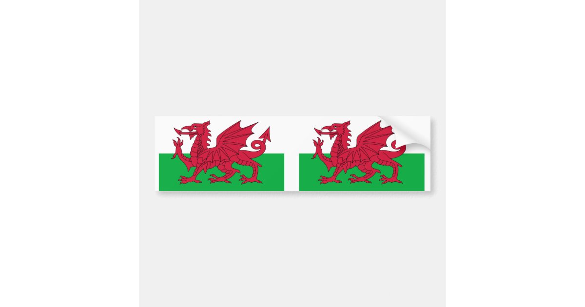 Wales flag bumper sticker | Zazzle