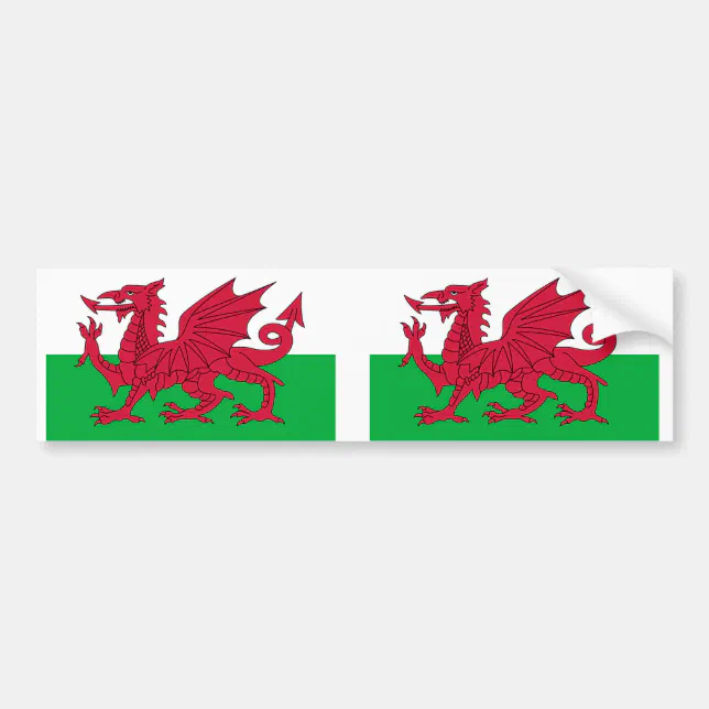 Wales flag bumper sticker | Zazzle