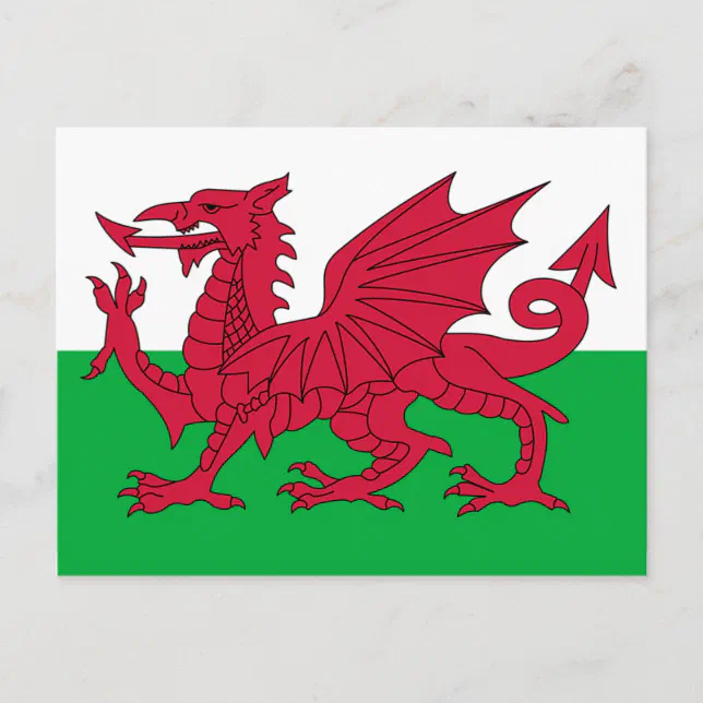 wales flag postcard | Zazzle