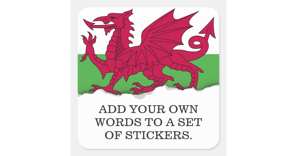 Wales Flag Square Sticker | Zazzle