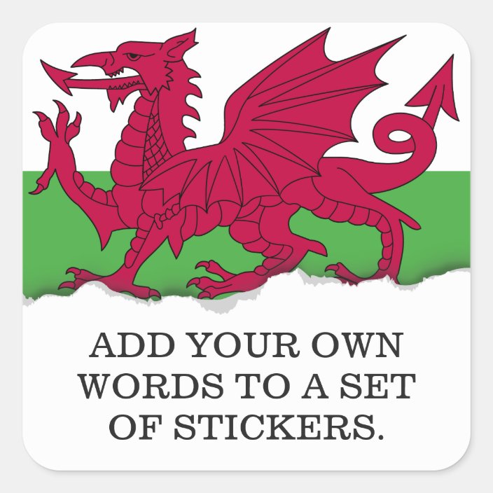Wales Flag Square Sticker | Zazzle.com