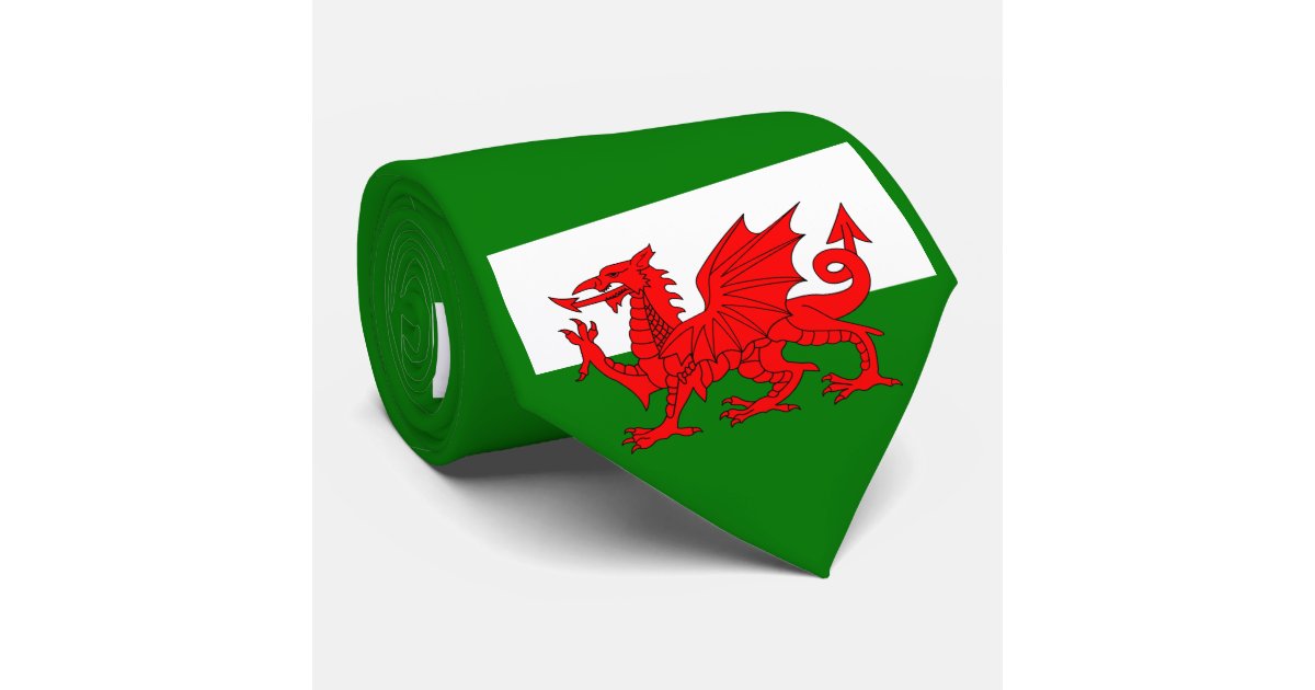 Wales flag Welsh red dragon Neck Tie | Zazzle