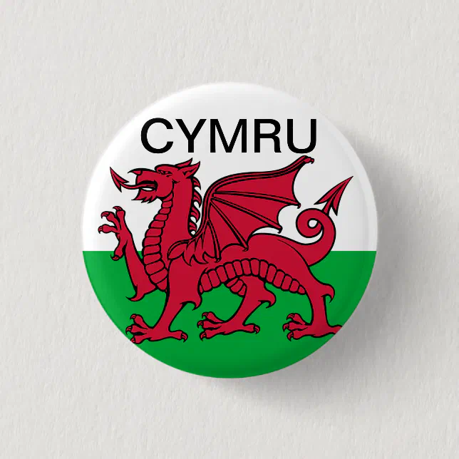 Wales Flag World Cup 2022 Red dragon Cymru Button | Zazzle
