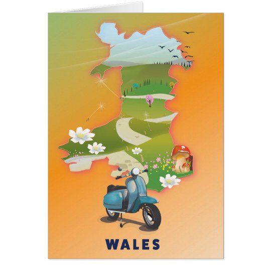 Wales map vintage travel poster | Zazzle.com