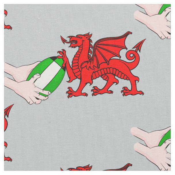 Red Dragon of Wales Fabric | Zazzle