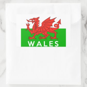 wales united kingdom country flag text name welsh rectangular sticker ...
