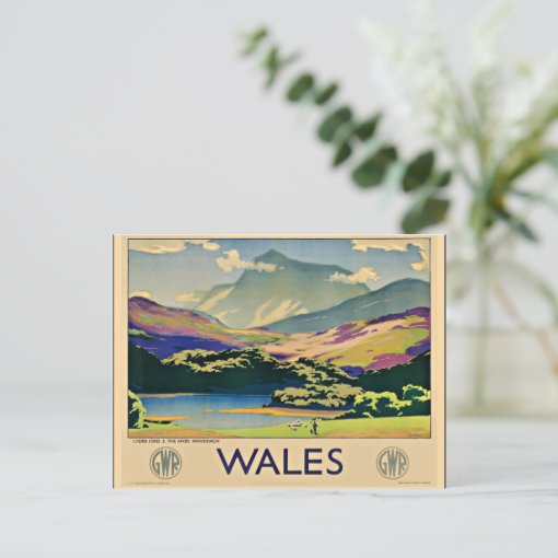 Wales, vintage travel poster postcard | Zazzle