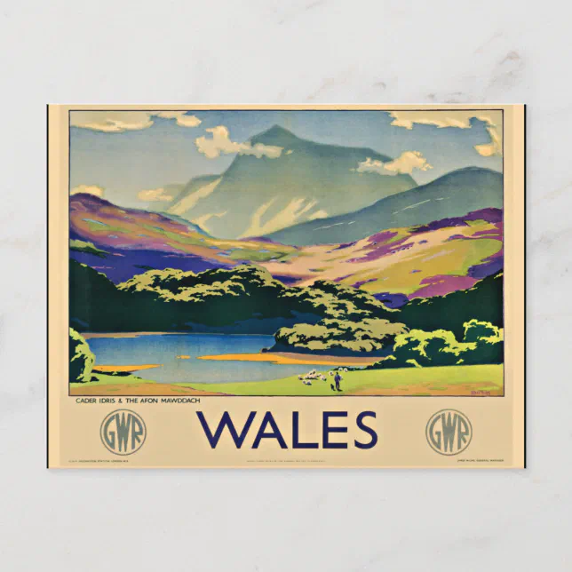 Wales, vintage travel poster postcard | Zazzle Wales, vintage travel poster postcard | Zazzle