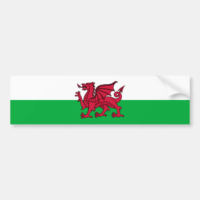 Wales -Welsh Flag Bumper Sticker | Zazzle