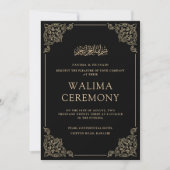 Walima Ceremony Black Islamic Muslim Wedding Invitation | Zazzle