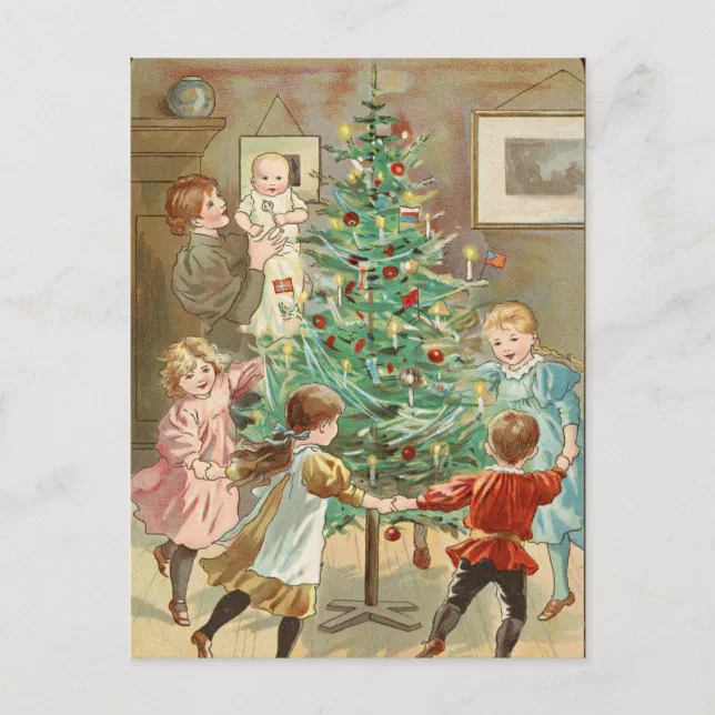 Walk Around the Christmas Tree by Jenny Nystrom Postcard | Zazzle