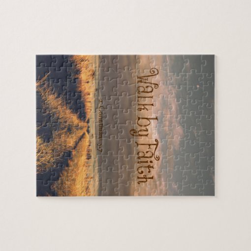Walk by Faith Bible Verse Scripture Jigsaw Puzzle | Zazzle