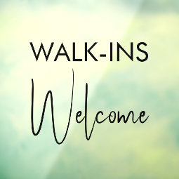 Walk-ins Welcome Modern Minimal Hair Nail Salon Window Cling | Zazzle
