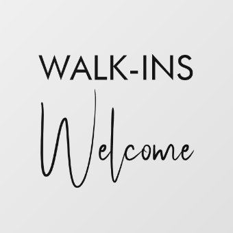 Walk-ins Welcome Modern Minimal Hair Nail Salon Window Cling | Zazzle