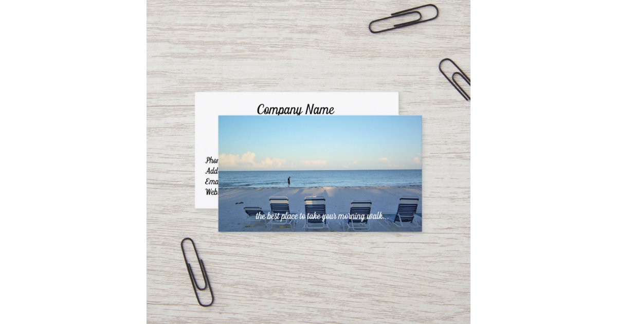 Walk on the Beach Business Card | Zazzle