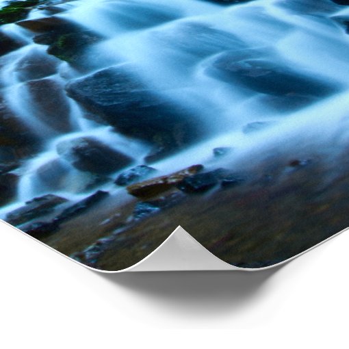 Walk with Nature Beautiful Waterfall Green Nature Poster | Zazzle