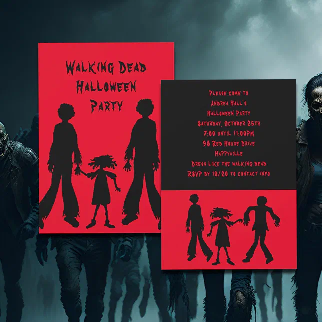 Walking Dead Zombies Halloween Party Invitation | Zazzle