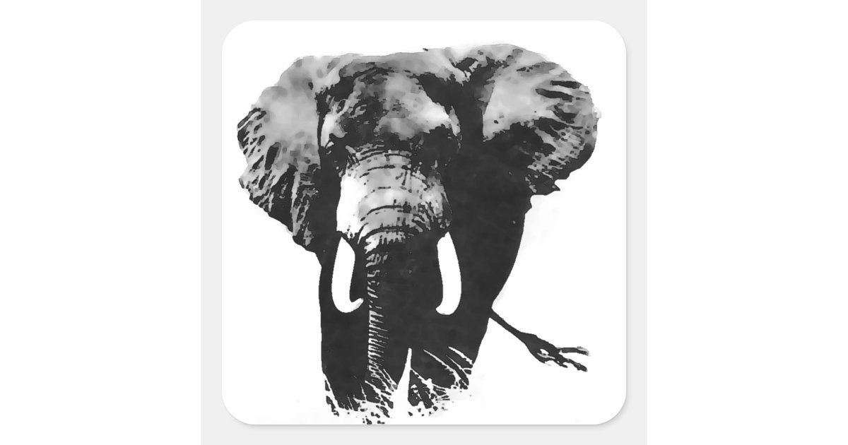 Walking Elephant Square Sticker | Zazzle