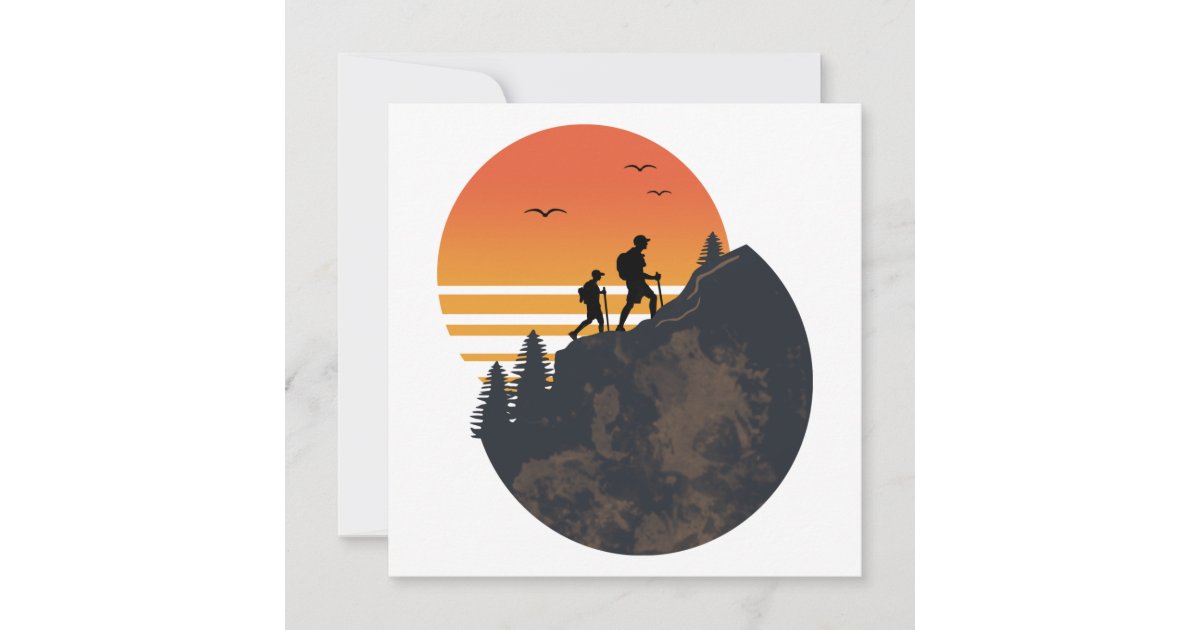 Walking Hiking Mountain Card | Zazzle