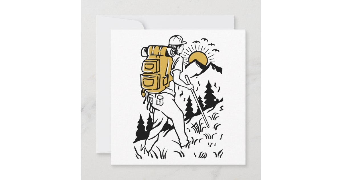 Walking Hiking Mountain Climbing Card | Zazzle