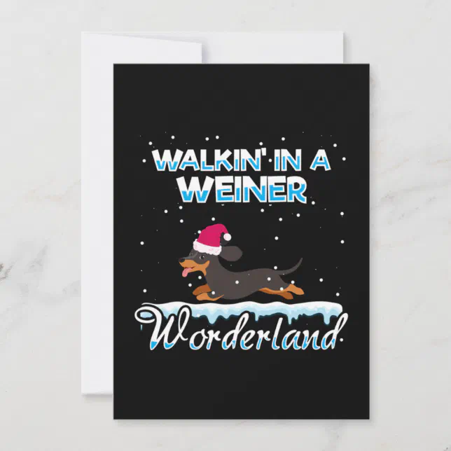 Walking In A Weiner Wonderland Xmas Thank You Card | Zazzle