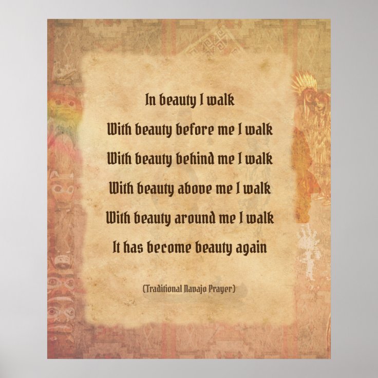 Walking in Beauty Navajo Prayer Poster | Zazzle